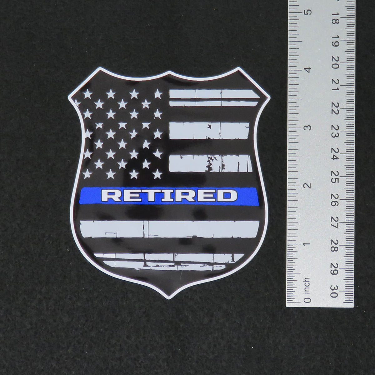 Thin Blue Line Police Badge Retired Vinyl Decal – MCE Designs